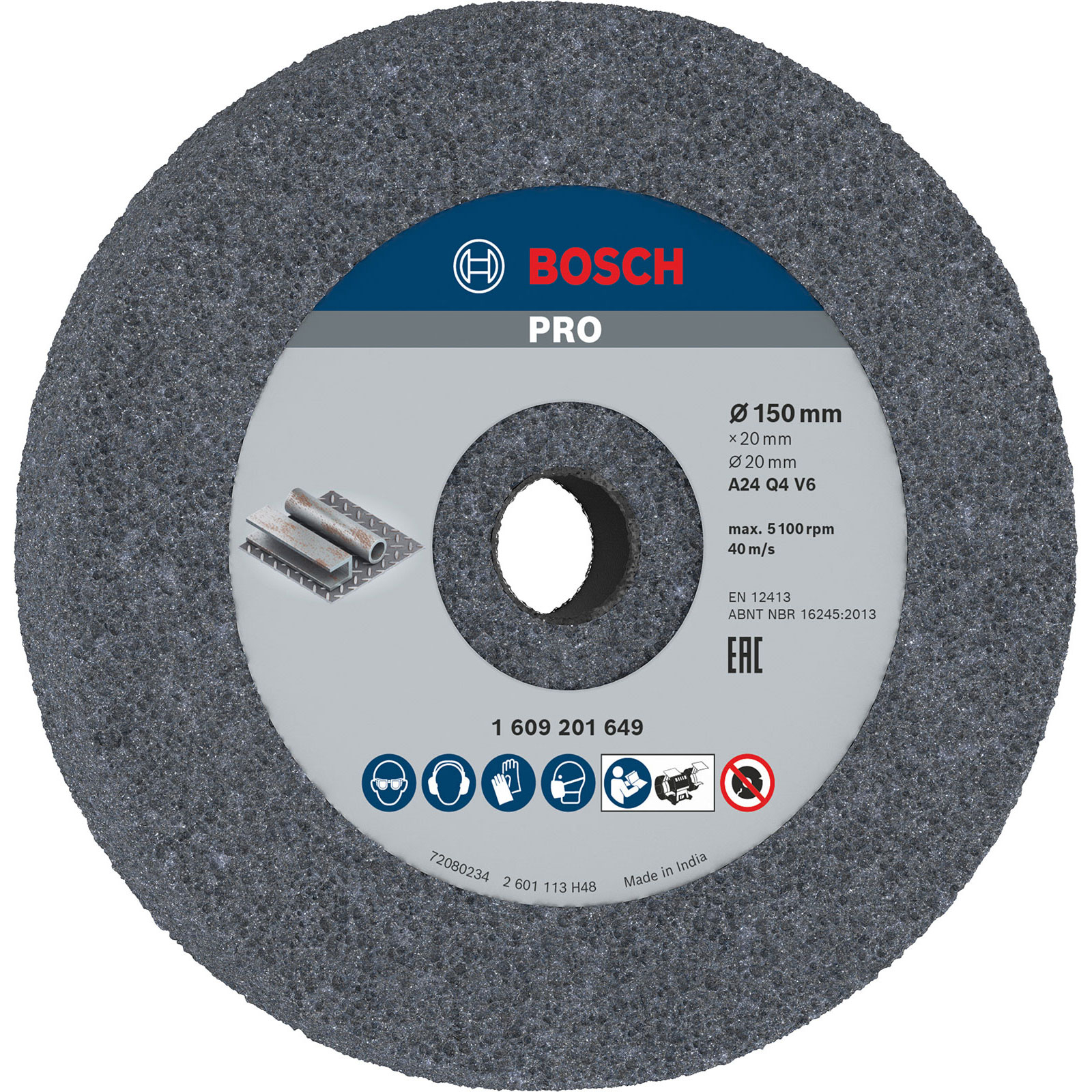 Bosch PRO Steel Schleifscheibe 150 x 20 x 20 mm G24 - 1609201649